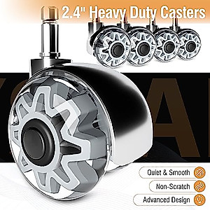 Large High Back Office Chair - Adjustable Lumbar Support Flip Up Arms Heavy Duty Quiet Wheels Metal Base Breathable Bonded Leather Ergonomic Executive Computer Desk Chair with Storage Bags, Black