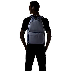 Lacoste mens Solid Large Zip Backpacks, Peacoat, One Size US