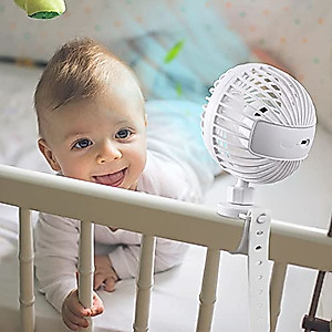 INNOLV Stroller Fan Clip on for Baby, Battery Operated Fans Portable Mini Handheld with Battery Powered and Flexible Silicon Strap,3 Speeds Personal Fan for Car Seat,Bike/Camping(White)