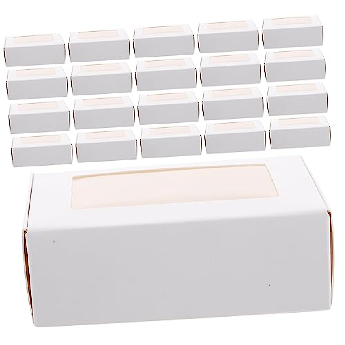 STOBOK 150 Pcs Packaging Boxes Mini Cake Box Candy Containers Mini Cake Containers Packing Containers DIY Cookie Box Bakery Box Packing Box Storage Box Carton White Travel Soap
