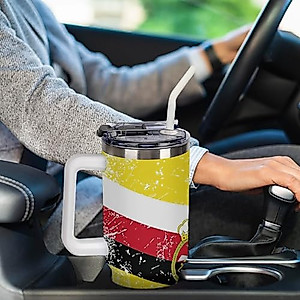 Brunei Vintage Flag 40oz Water Bottle Double Wall Insulated Tumbler with Handle Leakproof Travel Mug White-style
