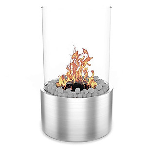Regal Flame Eden Ventless Tabletop Portable Bio Ethanol Fireplace in Stainless Steel