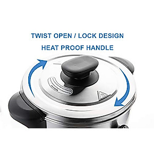 SYBO 2022 UPGRADE SR-CP-50B Commercial Grade Stainless Steel Percolate Coffee Maker Hot Water Urn for Catering, 50-Cup 8 L, Metallic