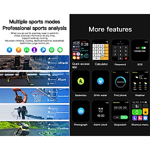 Smart Watch 2022(Make Answer Call Voice Control), 1.7 in Curved Screen Health Smartwatch with Call Text SOS Heart Rate Blood Pressure SpO2 Sleep Monitor Pedometer for Women Men for Android Phones