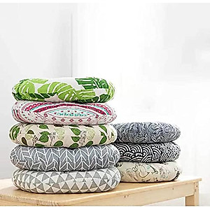IBAIOU Round Soft Seat Cushion Cotton Comfortable Office Chair Seat Cushion Decorative Pillow Outdoor Padded Garden Patio Home Kitchen Dining Room Bedroom Car Seat Cushion Sofa Pillow (Monstera)