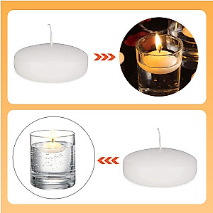 Unscented Floating Candles for Centerpieces, 40PCS Floating Warm Tealights Candles for Wedding Valentine's Day Christmas Bachelorette Party for Home Kitchen Bathtub Dining Table Decorations