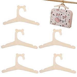 Littryee Toddler Hangers, Wooden Baby Hangers, Baby Clothes Hangers Creative Bear Cardboard Hangers, Ultra Slim Children Wooden Hangers for Baby Clothes