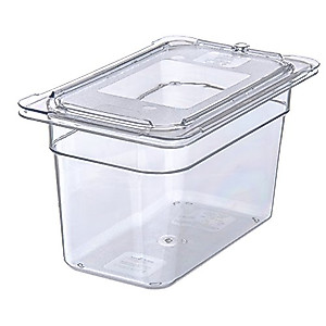 Carlisle FoodService Products Plastic Food Pan 1/4 Size 6 Inches Deep Clear