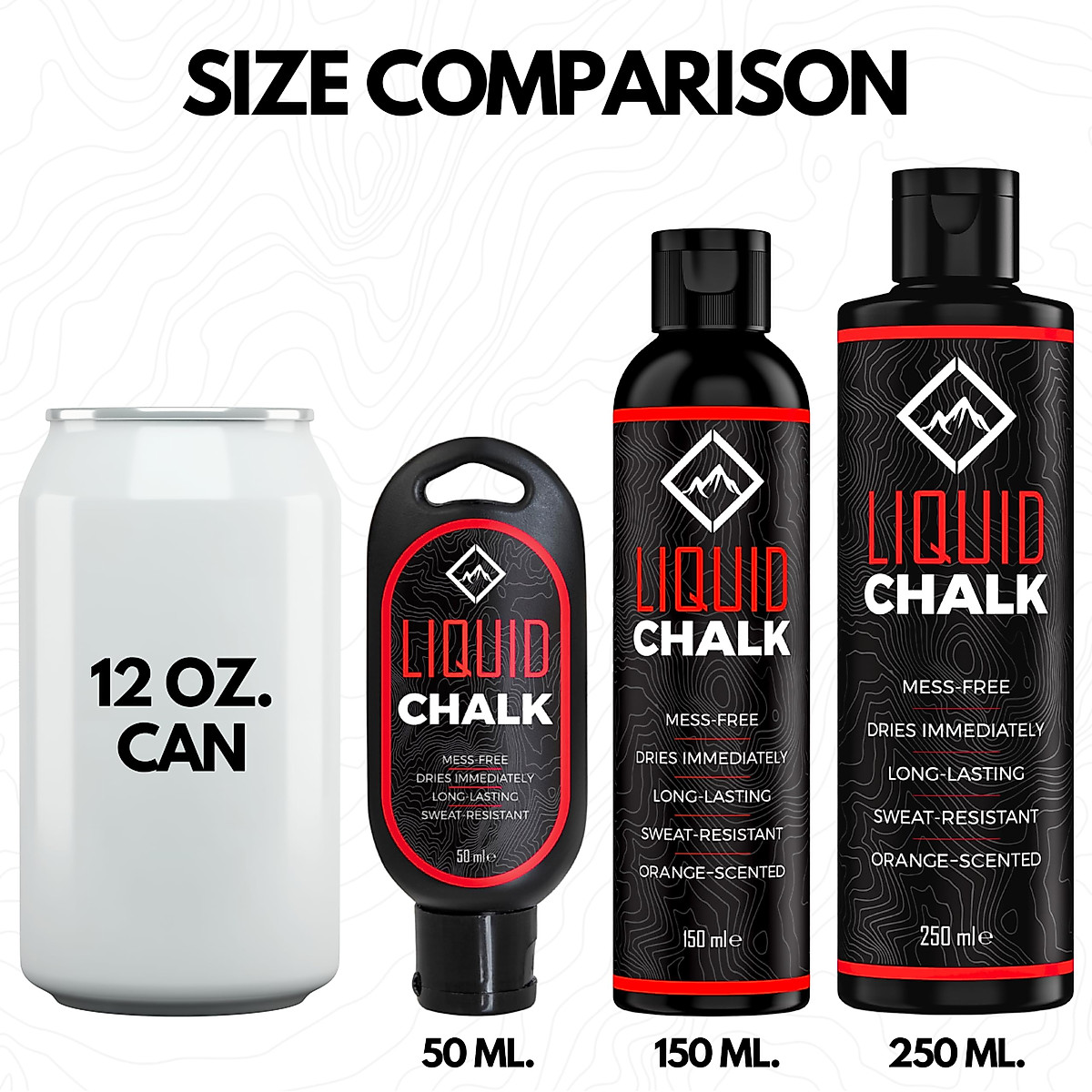 SURVIVOR 250ML Liquid Chalk – Gym Chalk for Weightlifting, Rock Climbing, Bouldering, Gymnastics, Pole Grip, & More - Lifting Chalk & Climbing Chalk for Dry Hands - Liquid Grip Hand Chalk for Lifting