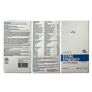 Smartvita - Total Synergy Multivitamins for Men, Vegan Multivitamins and Saw Palmetto for Men for Energy/Vitality, Brain, Heart and Eye Health, for Men Ages 25-65 plus, 120 Tablets