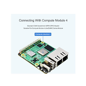 Mini Dual Gigabit Ethernet Base Board Compatible with Raspberry Pi Compute Module 4 CM4/4 Lite, Dual Gigabit Ethernet Ports,1xUSB 2.0 Port,1x40PIN GPIO Header,5V, Type-C Interface