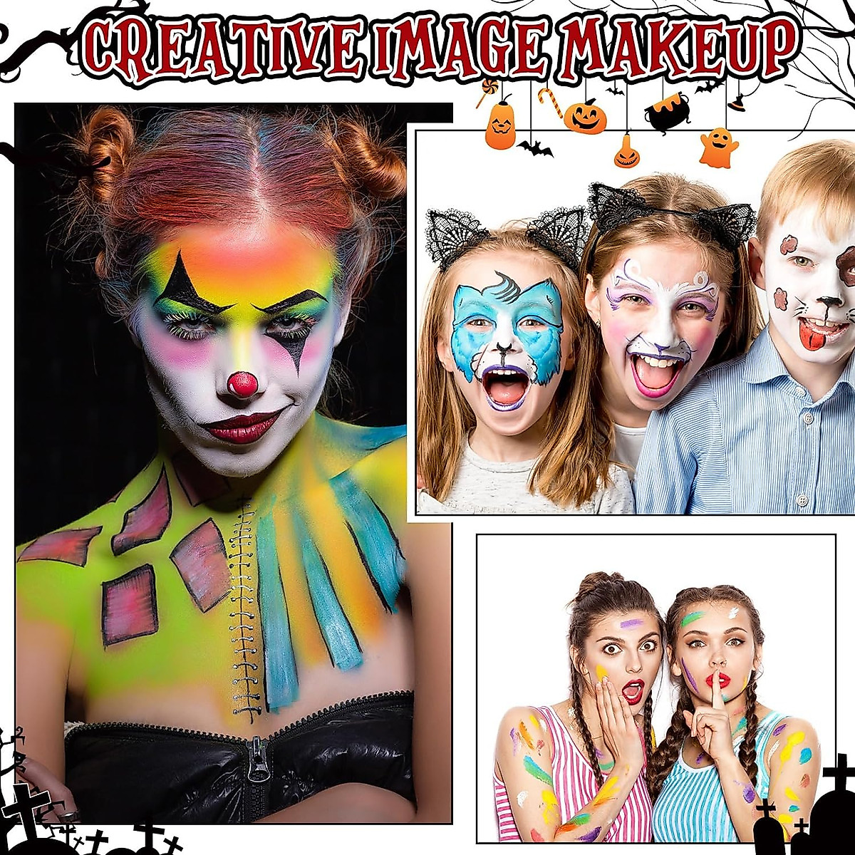 4 Colors Face Paint Kit, Sports Events Special Effects Makeup Kit， Eye Black Sticks Cream Blendable Body Paint Sticks for Softball Baseball Football Sports Halloween Cosplay Costume Makeup