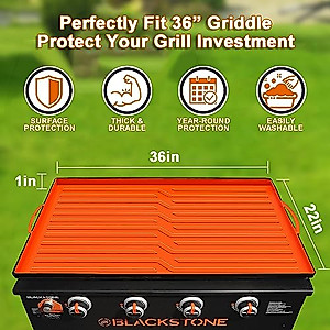 Silicone Griddle Mat for 36 in Blackstone Grill,Grill Buddy Accessories Protective Top Cover Protector Outdoor,Heavy Duty Food-Grade Barbecue Mat(Orange)