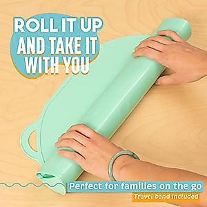 UpwardBaby Silicone Placemats for Toddlers- Suction Baby Placemat for Restaurants & Home with Food Catching Pockets-Kids Placemat for Dining Table-Washable Wipeable Nonslip BPA-Free Placemats for Kids