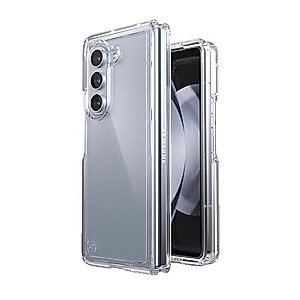 Speck Clear Samsung Galaxy Z Fold 5 Case - Foldable, Scratch Resistant & Drop Protection - Anti-Yellowing Clear Phone Case for Galaxy Z Fold 5 - Presidio Perfect-Clear