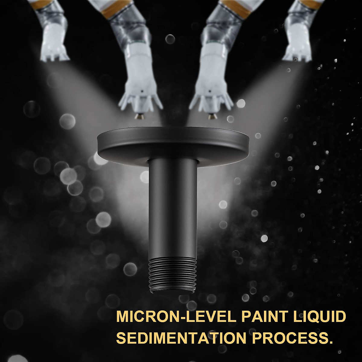 OFFO Shower Arm with Flange 3 Inches Ceiling Mount Replacement Rain Shower Head Straight Arm Ceiling-Mounted For Fixed Shower Head & High Pressure Rain Matte Black