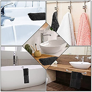 African Long Bathing Net Sponge Long Net Shower Body Scrubber Back Scrubber Skin Smoother Net Bathing Sponge for Daily Use or Stocking Stuffer (Black)