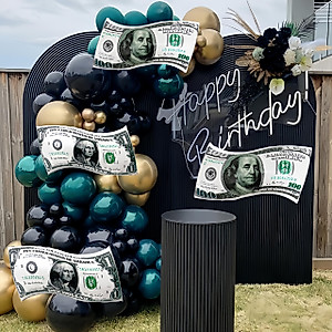 4PCS Money Dollar Currency Money Bill Balloons/Dollar Bill Party Balloons/Money Theme Birthday/Big Size Fake Money Reusable Balloons/Casino Party/Baby Shower Boss/Las Vegas Party/Graduation