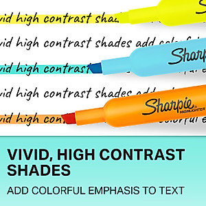 SHARPIE Tank Style Highlighters, Chisel Tip, Assorted, 12 Count