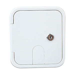 RV Camper Trailer Motorhome Power Cord Hatch Electrical Access Door (White-1801LW)
