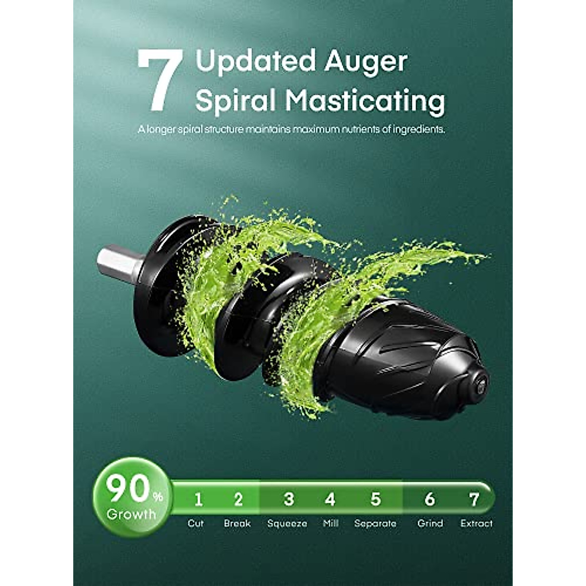 Slow Juicer Machines, HOUSNAT Cold Press Juicer Extractor for Fruits & Vegetables Easy to Clean, 2-Speed Mode with Quiet Motor & Reverse Function, Slow Masticating Juicer with Recipe (Silver Gray)