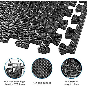 StillCool Puzzle Exercise Floor Mat, EVA Interlocking Foam Tiles Exercise Equipment Mat with Border - for Gyms, Yoga, Outdoor Workout