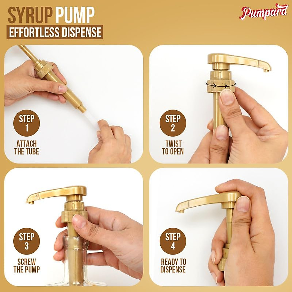 Pumpard Syrup Pump – Mess-Free Coffee Syrup Dispenser with Air-Tight, Leak-Proof Design, Compatible with Most 750ml & 1L Bottles