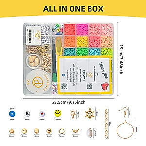DASTRENDZ 6000+ Polymer Clay Beads Bracelet Making Kit Flat Round Clay Beads Heishe Beads for Jewelry Bracelets Necklace Making Kit Adult Kidz, Fun Craft Kit, Teen Girl Gifts Jewelry Making Kit