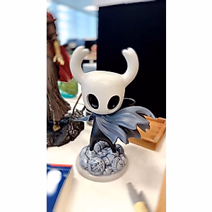 Cdeny 6" Home Decor Cartoon Figure, Car Dashboard Ornament Cute Gaming Figure Hollow Knight Figure Collectible Statue(Gray&White)