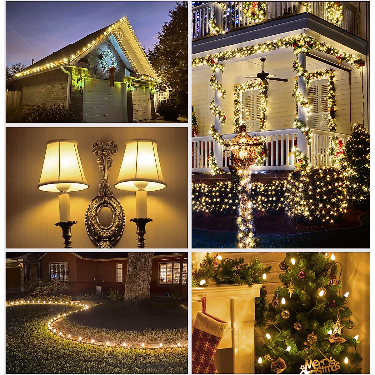 BORT 50 Pack C9 LED Replacement Light Bulb, C9 LED Bulbs for Christmas Outdoor String Lights, E17 Intermediate Base, Clear Plastic Commercial Grade Holiday Bulbs 2700K