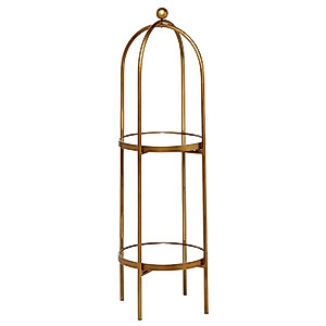 Deco 79 Metal Solid Shelving Unit, 16" x 18" x 46", Gold