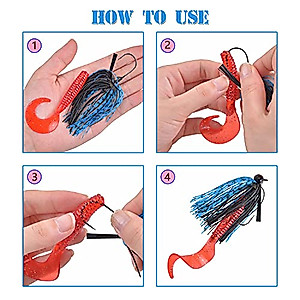 Swim Jig Football Jig for Bass Fishing,Weedless Swim Jig Heads for Bass Fishing Flipping Jig with Weed Guard Silicone Skirt Fishing Lures for Crappie Bass Trout