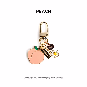 elago AirPods Keyring [PEACH] - Charm for AirPods, Handbag, Tote, Purse, Backpack, Bag, Car Key, Durable Keychain, Sturdy material, Cute Accessories for Women