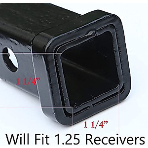 LFPartS USA Flag Emblem Metal Trailer Hitch Cover (Fits 1.25" Receivers, Black with Red Line)