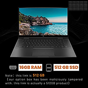HP 2022 Newest Envy 2-in-1 Laptop, 15.6" IPS FHD Touch Screen, 6 core AMD Ryzen 5 5625U(Beat i7-1265U), 16GB DDR4, 512GB SSD, Backlit Keyboard, Amazon Alexa, Fingerprint Reader, W/ Pen, Win 11, Black