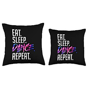 Swan Theater Dancing Choreography Talent Eat Sleep Repeat Dance Ballerina Dancer Ballet Throw Pillow, 16x16, Multicolor