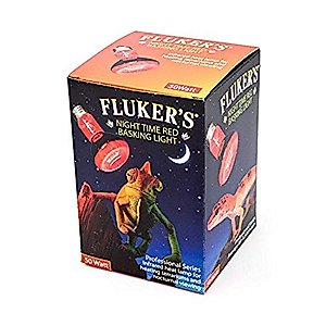 Fluker's Night Time Red Basking Spotlight, Infrared Heat Lamp for Reptiles, 50 Watt, Black