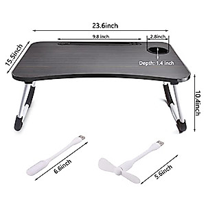 Slendor Laptop Desk Foldable Bed Table Folding Breakfast Tray Portable Lap Standing Desk Notebook Stand Reading Holder for Bed/Couch/Sofa/Floor