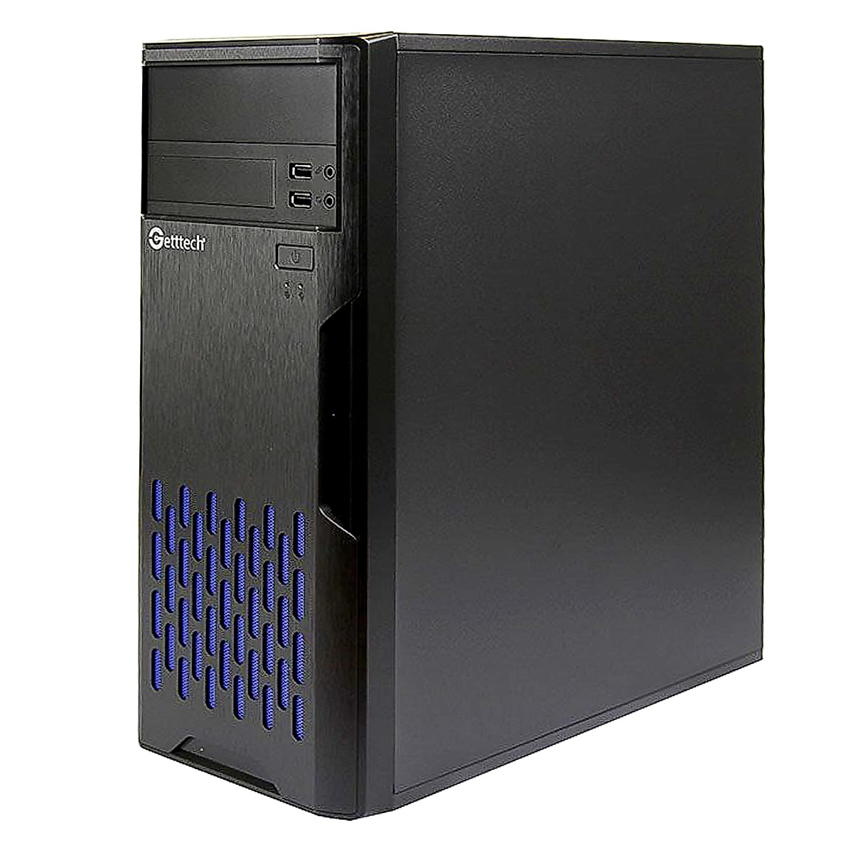 GETTTECH Mid Tower Computer ATX Case with 500W Power Supply Unit, 2 USB Ports, Complete Desktop PC Project Build Economic Kit, 7 Expansion Slots, mATX FCC/ROHS/CE/NOM Certified Black GG-1801