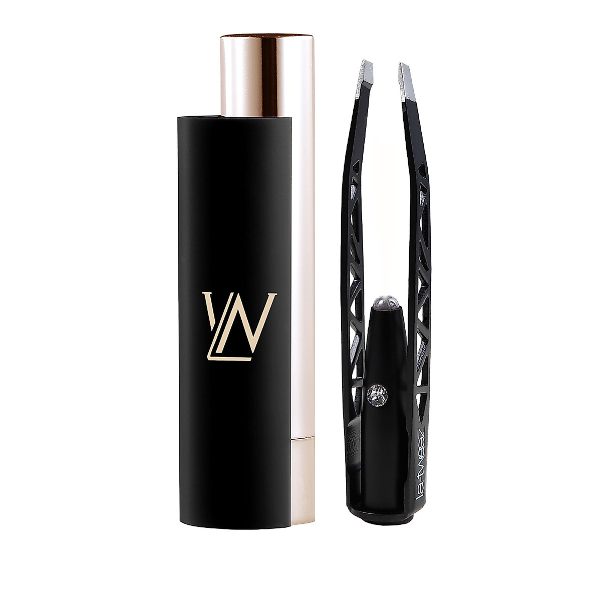 La-tweez Black Illuminating Tweezers w/Diamond Dust Tips