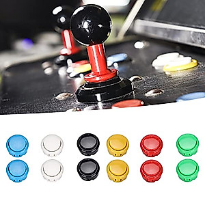 12Pcs 30mm Arcade Joystick, Game Console Buttons for Hori and for MadCatz Joysticks, Replacement Button for Arcade Joystick Game Console