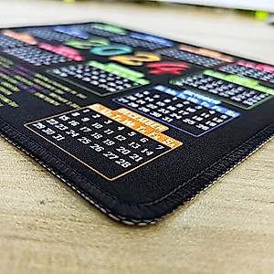 Mouse Pad with Stitched Edge, Computer Mouse Pad with Non-Slip Rubber Base, Mouse Pads for Computers Laptop Mouse 9.6x7.9x0.1 inch (2024 Calendar Black)