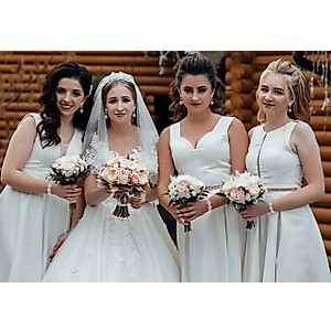 Paxuan Womens Wedding Bridal Earrings Bracelet Jewelry Sets Rhinestone Crystal Bracelets (Bracelet and Earrings Set)