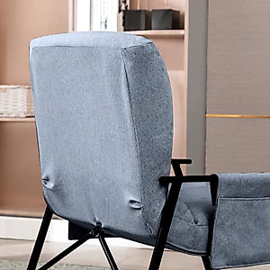 BALUS Adjustable Rocking Chair Lounge Children Chair, Modern Lounger Sofa,Lie or Sleep Lazy Chair, Internet Celebrity Single Rocker Chair,for Apartment/Bedroom/Balcony/Courtyard(Dark Grey)