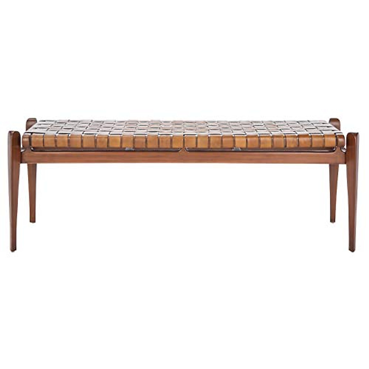 Safavieh Couture Home Dilan 47-inch Brown and Light Brown Leather Weave Bench