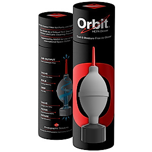 Orbit Blower with HEPA Filter - Air Blower Camera and Lens Cleaner - Camera Sensor Blower - for All Cameras, Sensors, Electronics and Sensitive Equipment - Dust Free Air Blower.