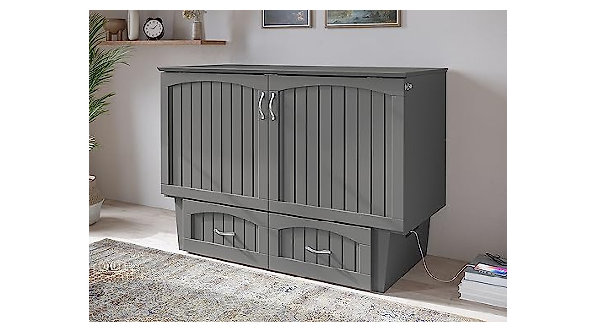 AFI Nantucket Murphy Bed Chest with Mattress & Storage