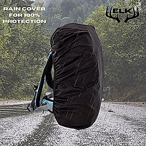 Elk 40L Hiking Backpack, Lightweight Waterproof Daypack with Rain Cover