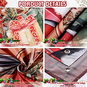 Wovweave Christmas Garage Wall Banners - Black Santa Decorations for Xmas Party Background Supplies