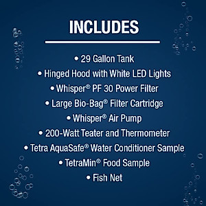 Tetra Complete LED Aquarium 29 Gallons, Includes LED Lighting, Filtration, Heater and Accessories